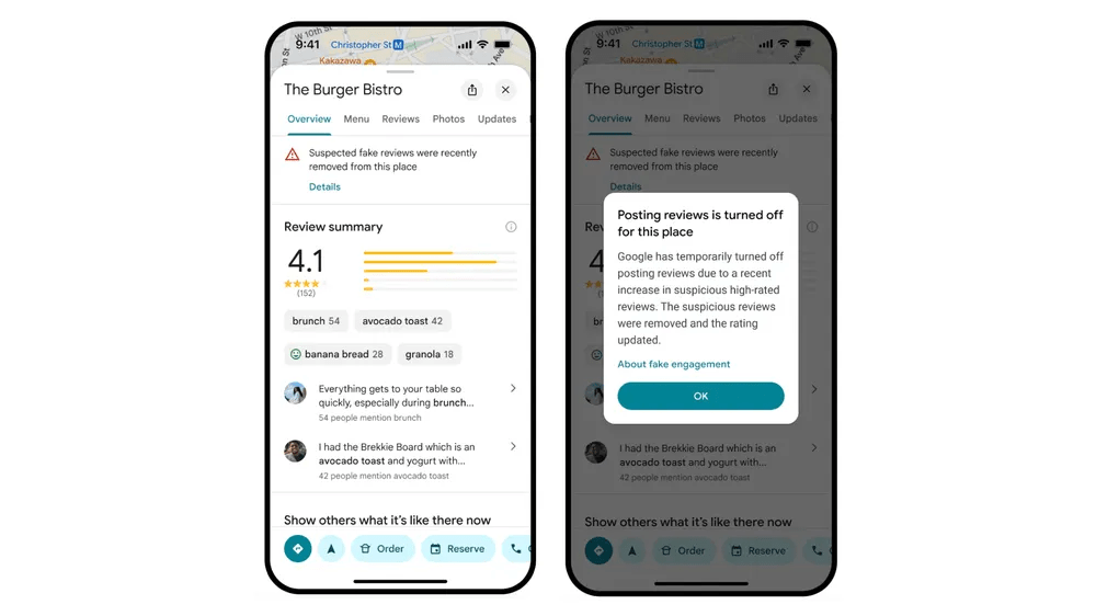 Google、不正が疑われる5つ星レビューを削除後にアラート表示へ〈2025年4月MEOニュースまとめ〉 -webma-